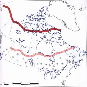 Map showing the DEW,Mid Cda and Pinetree Early Wng Radar Stns | DEWLine ...